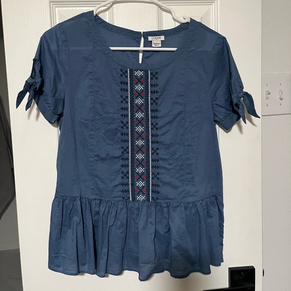 J. Crew | Tops | Cute Jcrew Tunic Embroidered | Poshmark